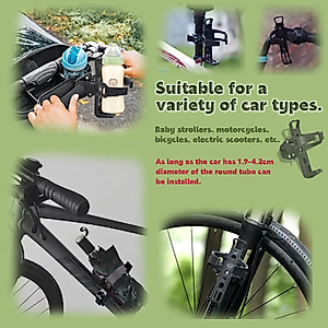 GLDYTIMES Scooter Cup Holder - Bike Bottle Holder 360 Degrees Rotation, Anti-Slip Fast Dismounting Accessories Cup/Bottle Drink Holder fit for Electric Scooter Wheelchair Electric Motorcycle, Black