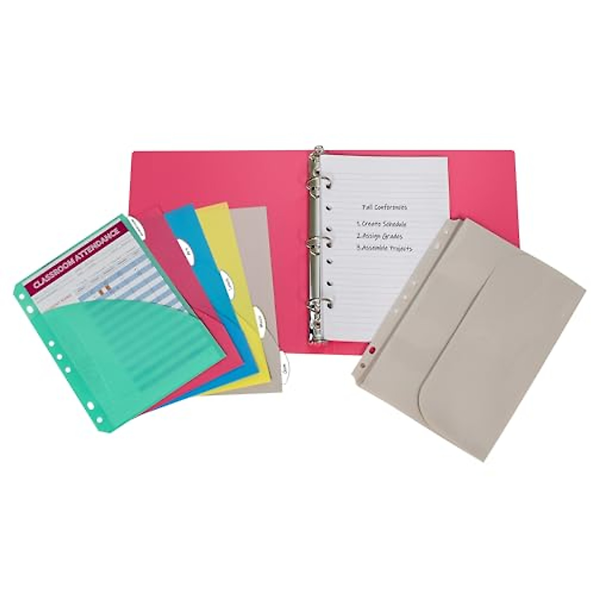 C-Line Mini Binder Starter Kit, Includes Binder, Index Dividers, Filler Paper and Binder Pockets, Colors May Vary, 1 Each (30100)