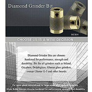 3/4" Standard Fine Diamond Grinder Bits Diamond Grinding Wheel Stained Ceramic Glass Abrasive Tool for Inland Gryphon Delphiglass Glastar Glass Grinder (MCB34)…