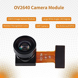 JESSINIE OV2640 Camera Module 200W Pixel Large Wide Angle 140 Degree Monitoring Identification Cam Module 2MP CMOS Mini Camera 24P Connector Support JPEG Output