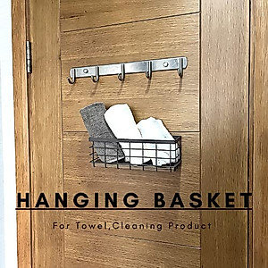 SHIN·YIK Metal Wire Storage Basket Bin 3 Set, for Toilet Paper, Coffee Pod cups, Mail, Letter, Towel, Shampoo, Toilet Tank Tray, Decor Box, Kitchen Bathroom basket for Counter Cabinet Laundry - Black