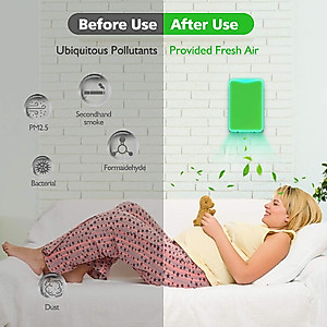 Air Purifier Plug in for Home, 2 Pack Mini Plug in Air Purifier, Portable Travel-Size Air Purifier Plug in Wall for Smell, Pet Dander, Bedroom, Hotel, Office（Green）