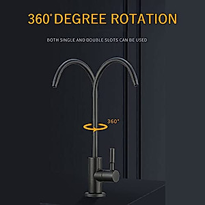 BlueBay Kitchen Drinking Water Faucet,100% Lead-Free for Non-air Gap Water Filtration System. High Grade Stainless Steel 304,Fits Most Reverse Osmosis Faucet (RO) (Matt Black)