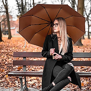 XGVO-IU Umbrella for Rain & Sun Travel Umbrella Windproof Quick-dry Strong High Quality Fashion trend Automatic Folding umbrella(Pure White)