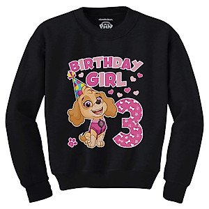Birthday Girl Paw Patrol Skye 3rd Birthday Toddler Kids Sweatshirt 3T Black