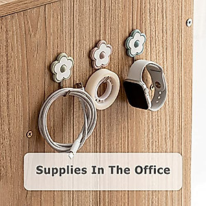 Ristpal [5 Pack] Cute Floret Utility Hooks Heavy Duty Up to 5 Pounds, Waterproof and Oil Proof. Hanging Key. Stick On Wall Kitchen Bathroom Ceiling Or Office Windows Hangers-Green