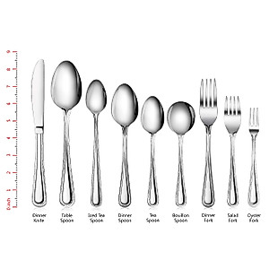 New Star Foodservice Bead Pattern, Stainless Steel, 36-Piece Flatware Set