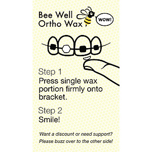 Bee Well Ortho Wax | Pure | All Natural Extra Firm Braces Wax | Protect, Prevent & Relieve Orthodontic Braces Discomfort & Mouth Pain | 2 Recyclable Jars | 150 Total Pieces of Wax for Braces