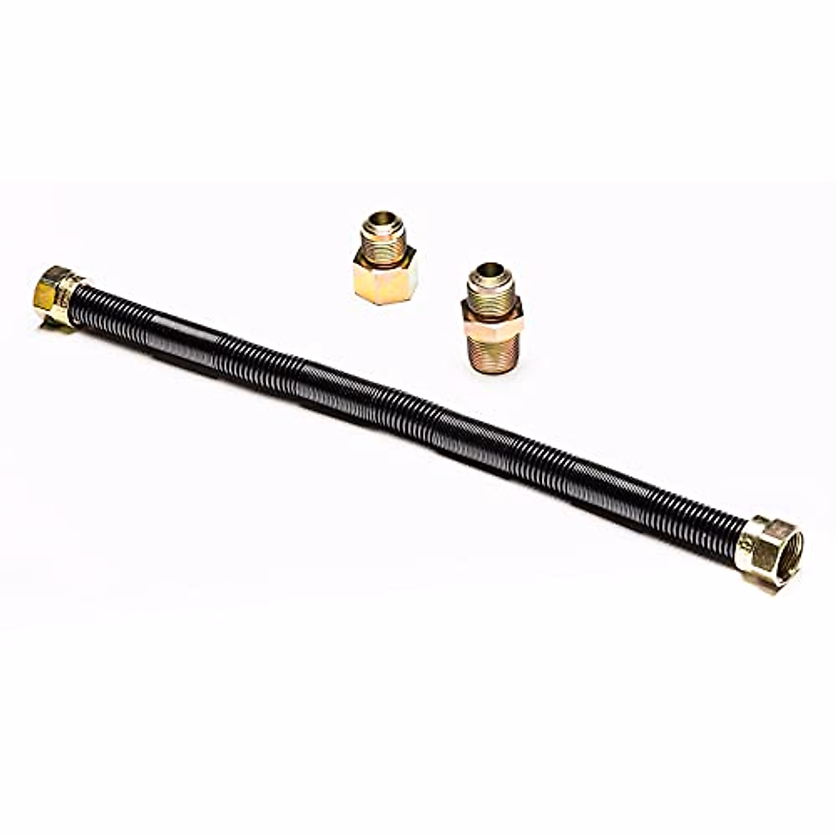 Dreffco 24'' x 3/4'' High Capacity Gas Flex Line - Premium Quality Black Non-Whistle Fire Pit, Fireplace, Dryer Gas Line - Perfect Gas Line for NG or LP Fire Pits - Versatile Usage - Easy Installation