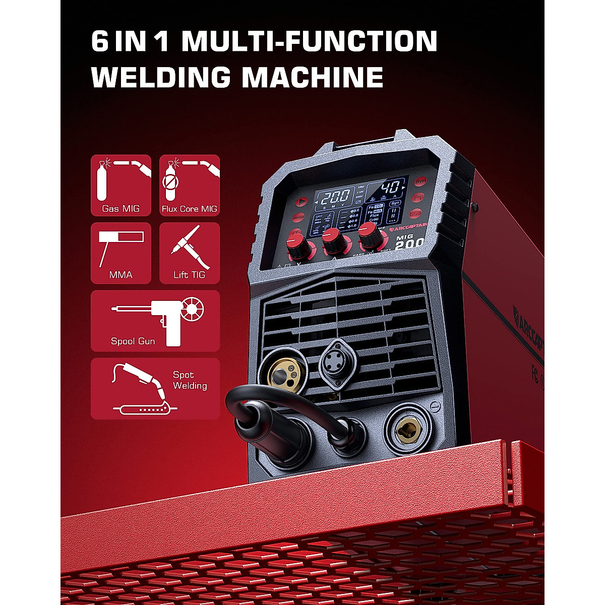 ARCCAPTAIN MIG200 Welder & Welding Helmet