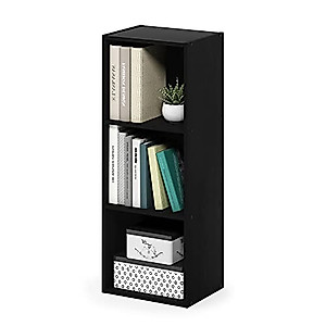 Furinno Pasir 3-Tier No Tool Assembly Open Shelf Bookcase, Blackwood