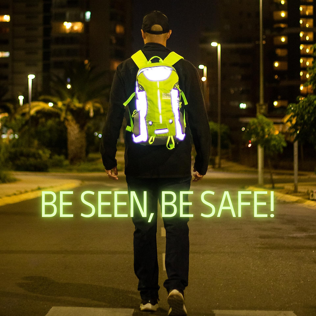 Reflective Motorcycle Backpack. Lightweight 35L sport Backpack for motorcycle, bike or scooter riders, a perfect commuter essential (lime backpack)