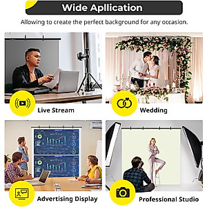 Aureday 8x5FT T-Shape Backdrop Stand, Adjustable Backdrop Stand Kit with Horizontal Pole, 4 Spring Clamps, Sandbag, and Black Carrying Bag for Parties/Wedding/Photography/Decoration