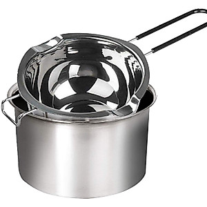 Smala 2-Pack Stainless Steel Double Boiler, Heat-Resistant Handle for, Cheese, Caramel and - Steel Melting Pot, 2 Cup Capacity, Universal Pad