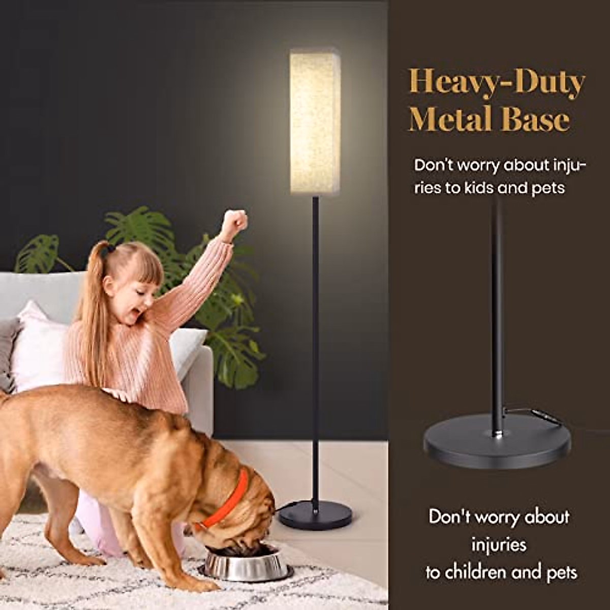Floor Lamp for Bedroom Living Room Office with Remote Control Modern Living Room LED 4 Color Temperature & Stepless Dimmer, Standing Elegant Lamp 3000k-7000k