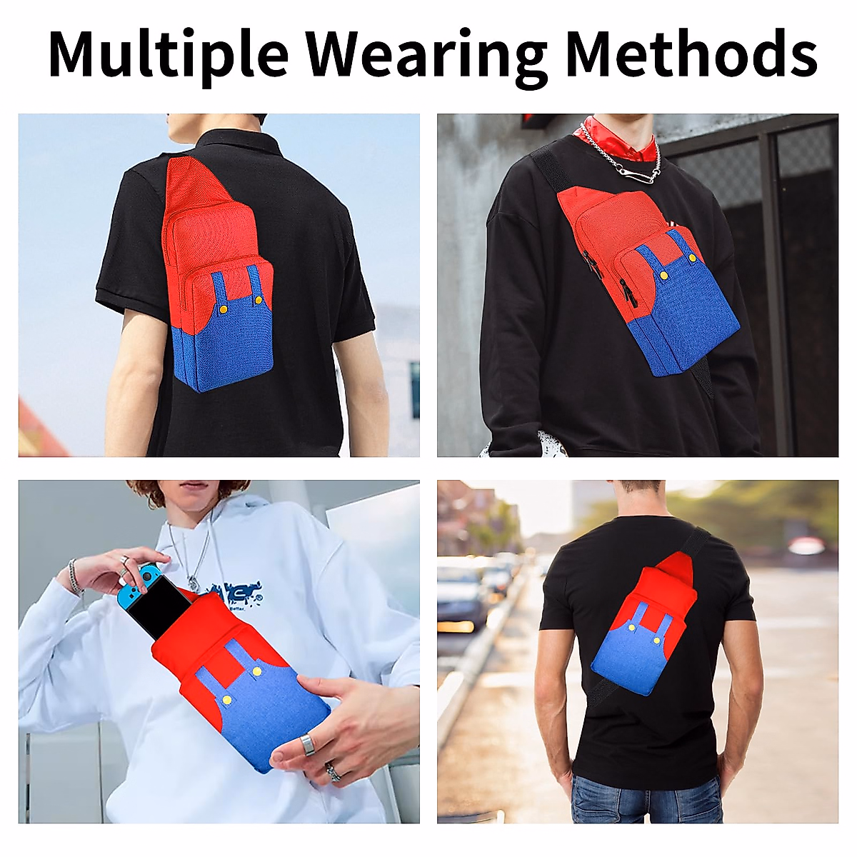 THRCIFLO Portable Crossbody Travel Bag, Cute Shoulder Bag Backpack, Durable Carrying Sling Bag for Game Accessories Storage