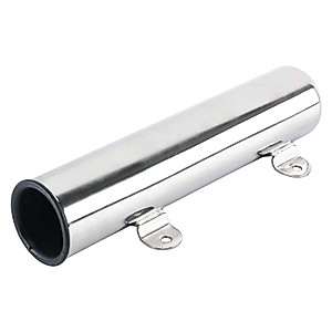 Amarine Made Boat Marine Fishing Stainless Steel Side Mounted Transom Mounted Rod Holders with Weld Brackets (2-Pack)