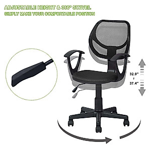 MNHW Adjustable Ergonomic Mesh Swivel Computer Office Desk Task Rolling Chair FilinyDF Gaming Chair Office Chair Desk Chair Computer Chair Home Office Desk Chairs Gamer Chair Office Chairs Rolli