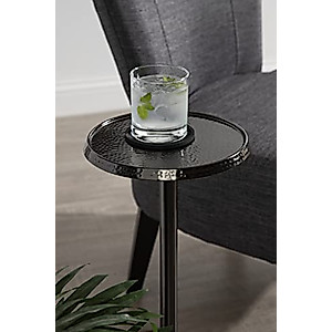 Kate and Laurel Sanzo Metal Side Table, 9x9x23, Pewter