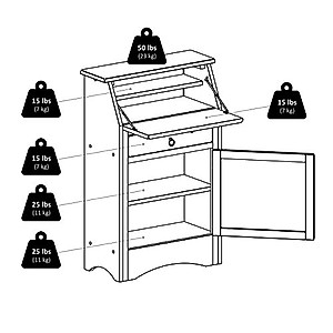 Winsome Wood Regalia Home Office, Walnut, Secretary Desk