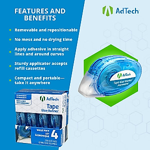 Adtech 05603 Glue Runner Permanent 35 Yards Total - Pack of 3 (4 each)