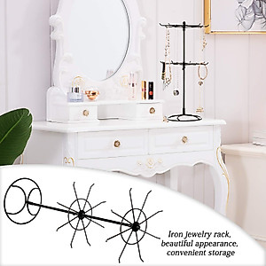 BOICXM 2 Tier Jewelry Display Holder,Retail Spinner Display Stand,Rotating Bracelet Storage Rack,Dressing Table,Black