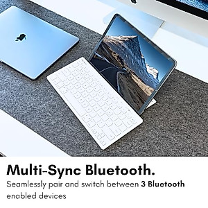 Macally Small Bluetooth Keyboard for Mac - Multi Device Wireless Keyboard for Mac Mini / Pro, Macbook Pro / Air, iMac, iPad, iPhone, PC Computer, Laptop - Compatible Apple Keyboard Wireless Compact