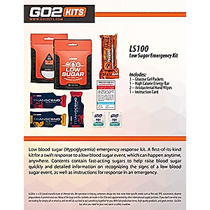 Go2Kits Low-Sugar Emergency Diabetes Kit (1 Pack) Hypoglycemia Response Pack with Fast-Acting Sugars to Help Raise Blood Sugar Quickly (LS100)
