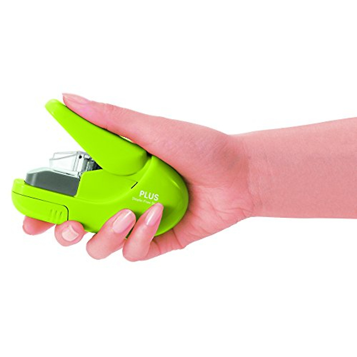 Plus PAPER CLINCH Compact Green Heavy Duty, Light, Staple Free Stapler (31251)
