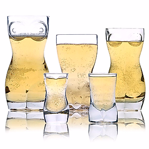 JUOPZKENN Transparent Human Body Glass, 400ML, Lead-Free, Novelty Wine Glass, Drinking Cup for Beer, Vodka, Whiskey, Party