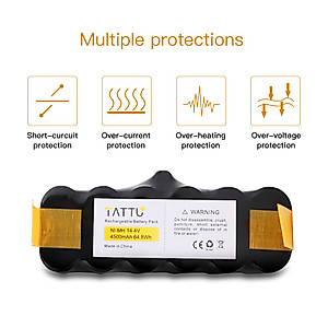 TATTU 4500mAh XLife Extended Life Replacement Battery for iRobot Roomba R3 500 600 700 800 900 Series 530 531 532 535 536 540 550 552 560 562 570 580 595 620 630 650 660 760 770 780 790 870 880 980