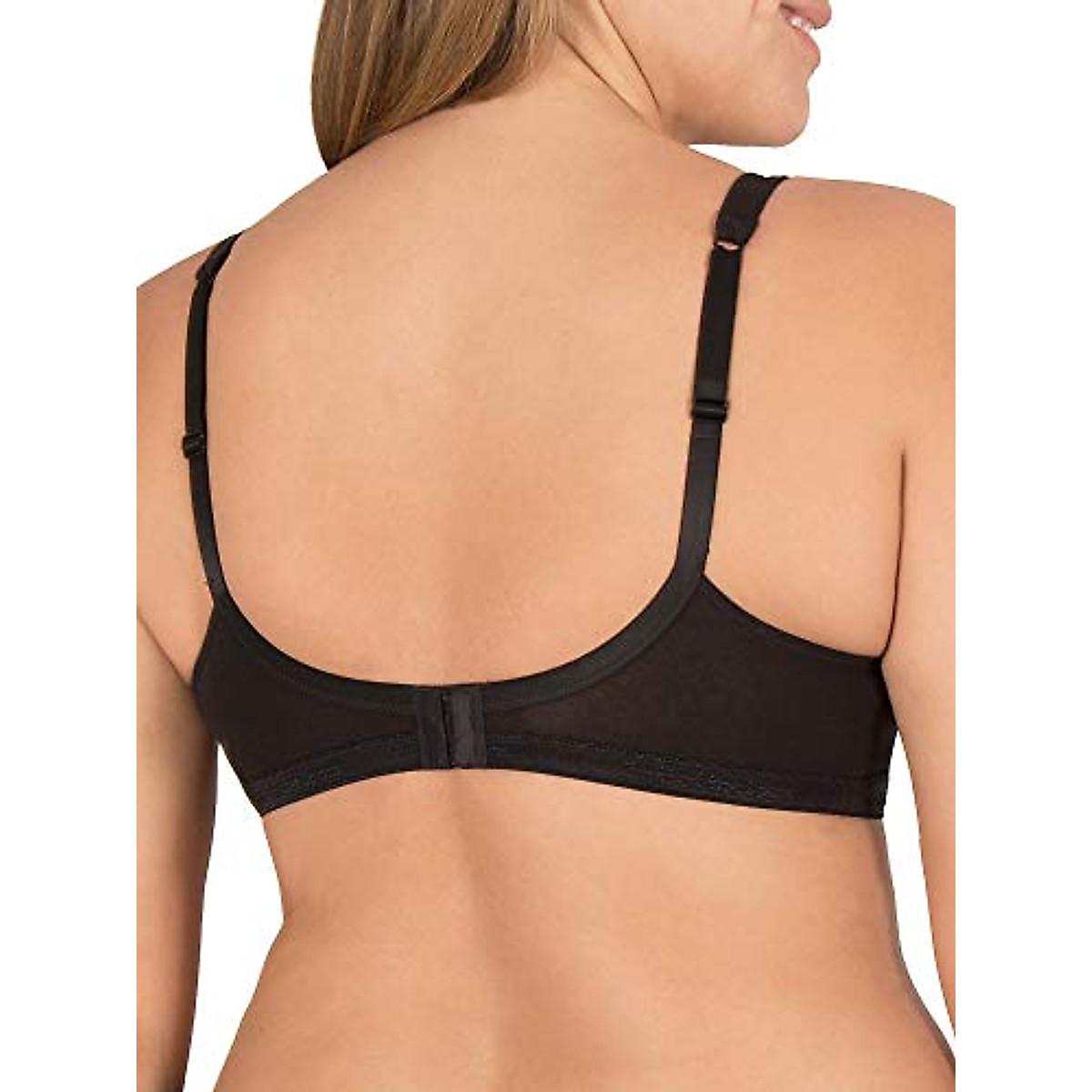 Fruit of the Loom Women's Cotton Stretch Extreme Comfort Bra, Black HUE/Sand, 38DDD
