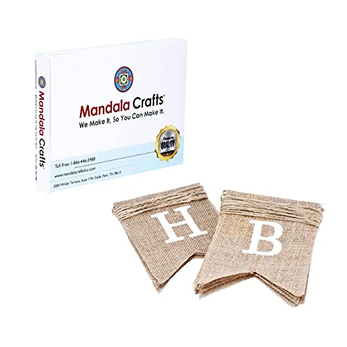 Mandala Crafts Burlap Happy Birthday Banner - Happy Birthday Burlap Banner Garland Bunting Pendant Flag for Rustic Birthday Decorations -Boho Burlap Birthday Banner for Adults