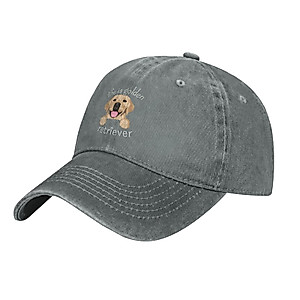 Funny Golden Retriever Caps Life is Golden Retriever Hat for Men Trendy Mens Hats Gray