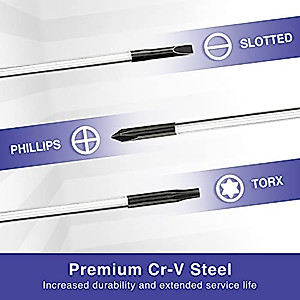 WORKPRO 10-Piece Precision Screwdriver Set with Pouch, Phillips, Slotted, Torx Star, Magnetic Screwdriver Repair Tool Kit, Non-Slip Grip, for Eyeglass, Watch, Computer, Laptop, Phone