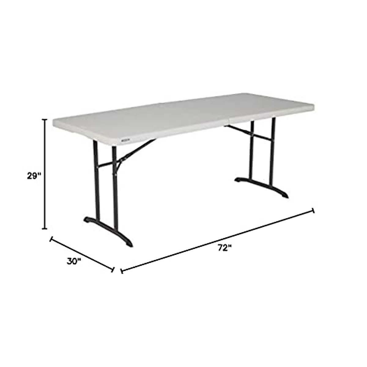 Lifetime 80382 Commercial Fold-In-Half Table, 6-foot, Almond