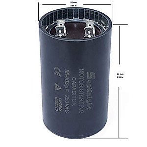 BlueNatHxRPR 86-103 MFD (uF) Motor Start Capacitor Compatible for Franklin Control Box 2801074915, CRC 2824085015 3/4 and 1 HP Well Pump and Others