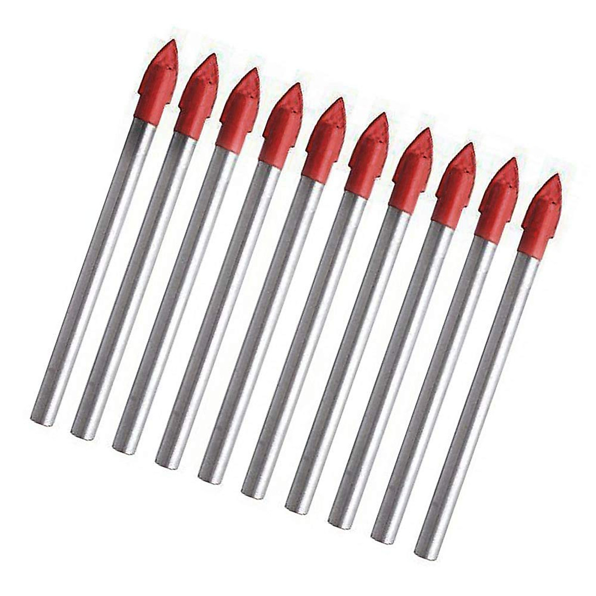 10 PCS Glass and Tile Drilling Tool with Tungsten Carbide 6 mm, Drill Bit Set for Glass Tile Ceramic Mirror Porcelain Marble