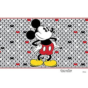 Tervis 1292884 Disney-Mickey Mouse Tumbler with Clear and Black Hammer Lid, 20 oz Stainless Steel, Silver