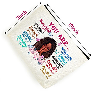 LANBAIHE African American Cosmetic Bag Gift - You are Unique Special Lovely Chosen Forgiven Travel Makeup Zipper Bag Black Gir & Women Gift Inspirational Gifts,Gifts for Friends,Sisters