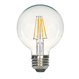 Satco S9564 Medium Bulb in Light Finish, 4.38 inches, 810Lm/Meduim Base, Decorative Globe G25-Shape