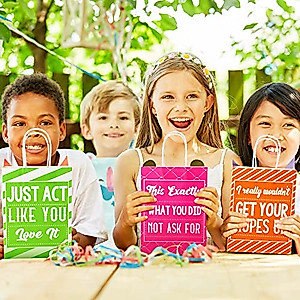 8 Pieces Funny Birthday Gift Bags Colorful Reusable Paper Bags Birthday Holiday Medium Large Rainbow Gift Wrap Baby Showers Bridal Showers Birthdays Easter Party Supplies Goodie Bags for Women Men