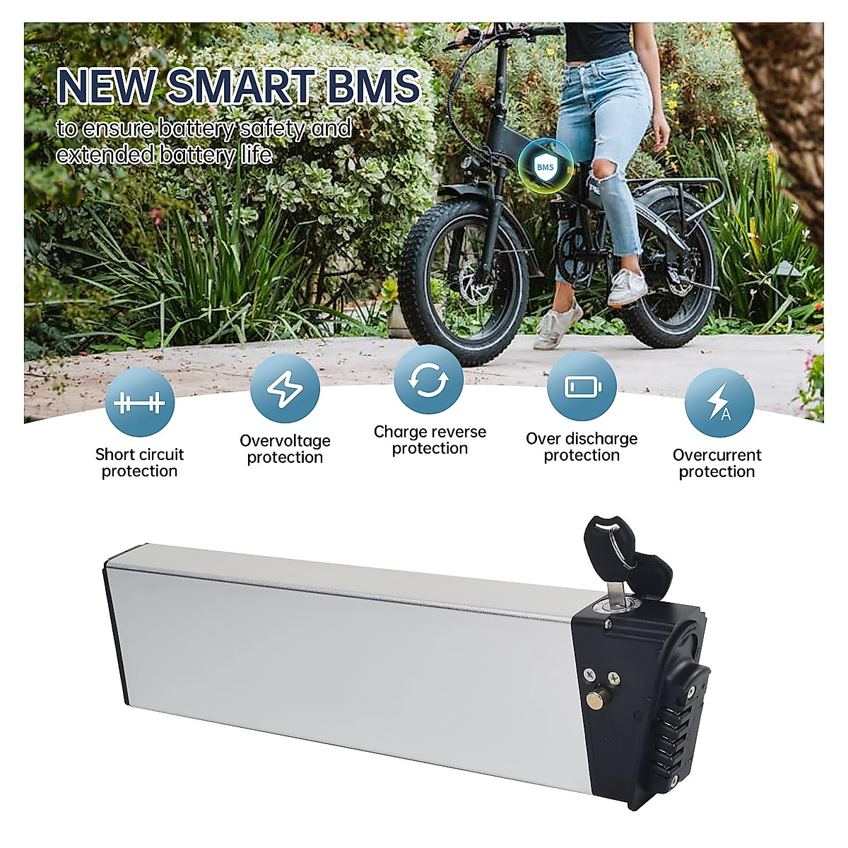 48v Ebike Battery Folding ebike battereies 48v 14ah for samebike batteries Built-in Electric Bike Akku for 350w 500W 750W 1000w E Bike Foldable e-Bike (48v14ah L430mm)