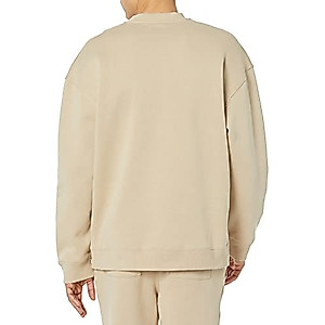 Amazon Essentials Men's Oversized-Fit Crewneck Sweatshirt (Available in Big & Tall), Tan, Large