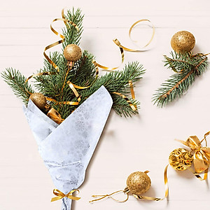 FEPITO 100 Sheets Silver Snowflake Wrapping Paper Big Size Christmas Tissue Paper for DIY and Craft, Gift Bags Decorations (14 x 20 Inch)