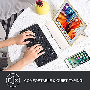 PINKCAT Bluetooth Keyboard, Multi-Device Wireless Keyboard Compatible with Laptop/PC/Notebook/MacBook/Computer, Ultra-Thin Sleek Design for iPhone/iPad/iPad Mini/iPad Pro/iPad Air/Smart TV - (Black)