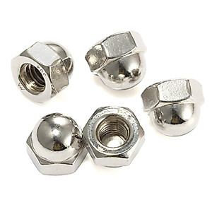 1/4-20 Acorn Hex Cap Dome Head Nuts, 304 Stainless Steel 18-8, Bright Finish, Pack of 50