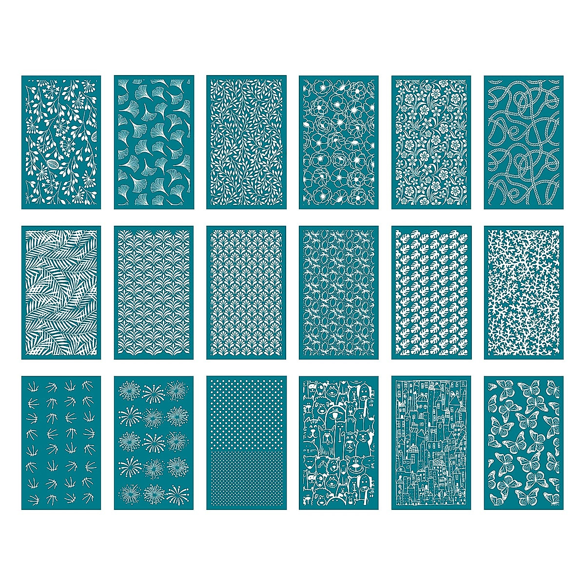 Silk Screen Stencils for Polymers Clay Reusable Silkscreens Print Kits for Earrings Jewelry Makings 3.5x6inch Each