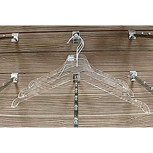 NAHANCO 9001750HU Equinox Premium Acrylic Shirt Hanger with Brushed Chrome Hook, 17", Clear (Pack of 12)