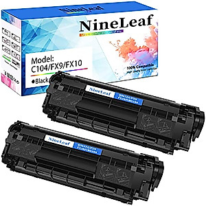 NineLeaf Compatible Toner Cartridge Replacement for Canon 104 CRG104 FX-9 FX-10 to use with D420 D480 MF4150 MF4350D MF4270 MF4380dn Printer(2 Black)
